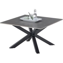 HBZ-MEBLE Couchtisch HBZ "Janin" Tische Gr. B/H/T: 80cm x 45cm x 80cm, grau (grau/schwarz + schwarz grau) Couchtisch Eckige Couchtische Grau Keramik, wahlweise in 2 Farbausführungen