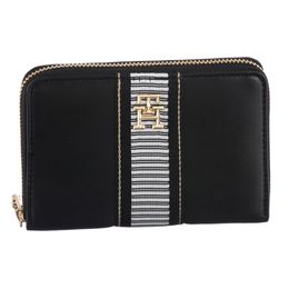 Geldbörse Tommy Hilfiger "Women TH FRESH MED ZA Wallet" schwarz (black) Kleinlederwaren Geldbeutel Damenbörse Damengeldbeutel