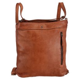 Cityrucksack Harbour 2nd "Nora" Gr. B/H/T: 32 cm x 34 cm x 7 cm, braun (charming cognac) Rucksäcke Freizeitrucksack Arbeitsrucksack, auch als Tasche tragbar