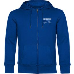 multifanshop Kapuzen Sweatshirt Jacke - Deutschland - Herzschlag - Druck wei&szlig; - Sweat