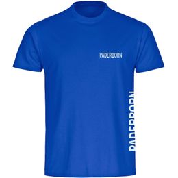 multifanshop® Kinder T-Shirt - Paderborn - Brust & Seite - Druck weiß