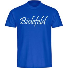 multifanshop® Herren T-Shirt - Bielefeld - Schriftzug - Druck weiß