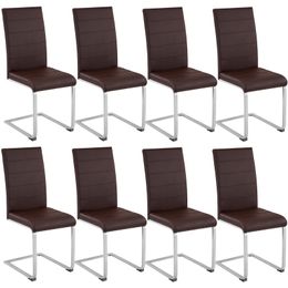 TecTake&reg; Set Schwingstuhl, gepolstert mit Kunstlederbezug, flaches Stahlgestell in C-Form, 41 x 52 x 99 cm