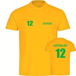 multifanshop® Herren T-Shirt - Australien - Trikot 12 - Druck grün