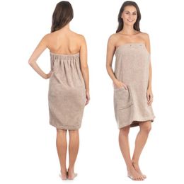 Saunakilt Damen Kilt Größe l / xl Premium Damenkilt aus Baumwolle Beige - Liebenstein