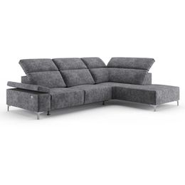 Vitalispa - Sofa l Form James, Anthrazit, 218 x 301 cm Rechte Ecke