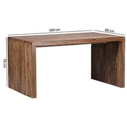 Wohnling Schreibtisch braun rechteckig, Wangen-Gestell braun 160,0 x 80,0 cm