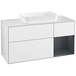 Villeroy & Boch Villeroy und Boch Finion Waschtischunterschrank G301HGGF 120cm, Abdeckplatte white matt, Emotion, Regal rechts Midnight Blue Matt Lacquer, Glossy white lacquer