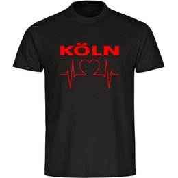 multifanshop® Kinder T-Shirt - Köln - Herzschlag - Druck rot