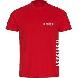 multifanshop® Herren T-Shirt - Heidenheim - Brust & Seite - Druck weiß