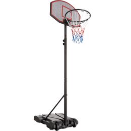 TecTake® Basketballkorb, freistehend, mit Rückwand und Ständer, Korbhöhe 178 – 213 cm, rollbar