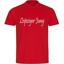 multifanshop® Herren T-Shirt - Leipzig - Leipziger Jung - Druck weiß