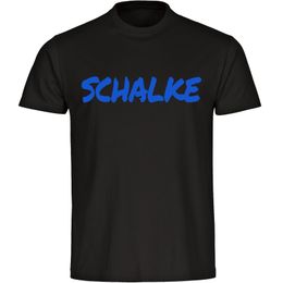 multifanshop® Herren T-Shirt - Schalke - Textmarker - Druck blau