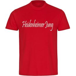 multifanshop® Herren T-Shirt - Heidenheim - Heidenheimer Jung - Druck weiß