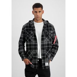 Hoodie Alpha Industries "Alpha Industries Men - Shirts Flannel Shirt" Gr. M, schwarz (black, grey) Herren Sweatshirts