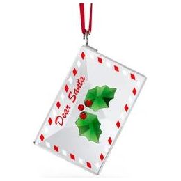 Dekofigur Swarovski "Weihnachtsbaum Holiday Cheers Brief an Santa Ornament, 5630339" Dekofiguren Gr. B/H/T: 0,8 cm x 2,4 cm x 3,9 cm, bunt (rot, grün, weiß, kristallweiß) Swarovski Kristall