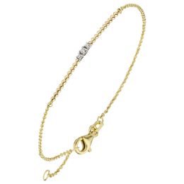 Armband Jobo Armbänder Gr. Gelbgold 585-Diamanten, gelb (gelbgold 585) Damen 585 Gold mit 3 Diamanten 18 cm