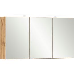 Spiegelschrank Welltime "Lienz" Schränke Gr. B/H/T: 120 cm x 64 cm x 20 cm, 3 St., braun (wotaneiche)