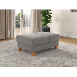 Sit & More Polsterhocker SIT & MORE "Dundee", grau, B:75cm H:46cm, Hocker, Polsterhocker, mit Klappfunktion, Federkern und hochwertigen Massivholzf&uuml;&szlig;en