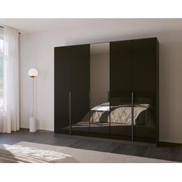 Drehtürenschrank Rauch "Modern by Quadra Spin" Schränke Gr. B/H/T: 226 cm x 210 cm x 54 cm, 5 St., grau (graumetallic, glas basalt)