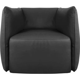 Sessel Egoitaliano "Ludo Loungesessel, Designsessel, Clubsessel, elegant und zeitlos", schwarz, B:80cm H:68cm T:80cm, Leder &raquo;BULL&laquo; (echtes Rindsleder). Geschliffenes, pigmentiertes und behandeltes Rindsleder mit einer Dicke von 1, 3-1, 5 mm. Dieses Leder zeigt eine ziemlich weiche Hand mit einem halb undurchsichtigen Aussehen. Es handelt sich um ein gesch&uuml;tztes Leder. Eine leichte Deckschicht sch&uuml;