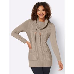 Longpullover Casual Looks "Longpullover" Gr. 54, beige (sesam) Damen Pullover