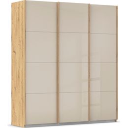 Schwebetürenschrank Rauch "Kleiderschrank Schrank Garderobe AGORDO mit Glasfront", beige (eiche artisan, glas champagner), B:203cm H:229cm T:62cm, Holzwerkstoff, Schränke, durchdachte Innenausstattung, in 4 Breiten und 2 Höhen MADE IN GERMANY