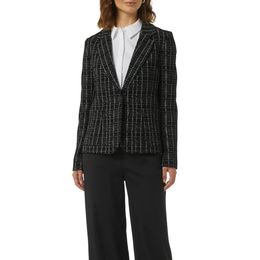 comma, Jackenblazer COMMA Gr. 36, grau (grey-black) Damen Blazer mit Karo Muster