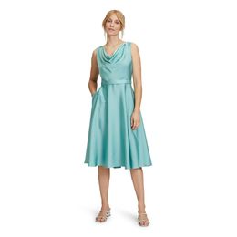 Cocktailkleid Vera Mont "Vera Mont mit Wasserfallausschnitt" Gr. 36, Normalgrößen, grün (strong mint) Damen Kleider Form