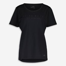 Schwarzes Sport-T-Shirt mit Logodruck