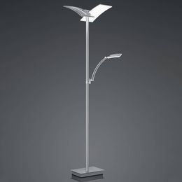 LED-Stehleuchte Dual mit Leselicht, nickel