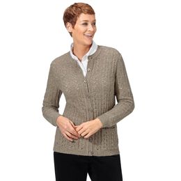 Strickjacke Classic Basics Gr. 38, beige (beige-meliert) Damen Strickjacken