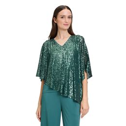 Shirtbluse Vera Mont "Vera Mont Blusenshirt mit Pailletten" Gr. 42, grün (dark emerald) Damen Blusen