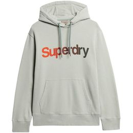 Kapuzensweatshirt Superdry "CORE LOGO FADE LOOSE HOOD" Gr. S, grau (puritan grey) Herren Sweatshirts