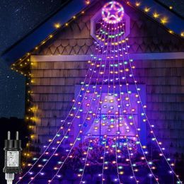 Swanew led Lichterkette Weihnachtsbaum Weihnachtsbaumkette 319 LEDs Baummantel 8 Modi rgb