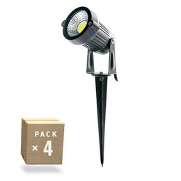 Greenice 4er-Pack LED-Spike-Gartenstrahler 5W 450Lm 6000ºK 40.000H [SL-SL-C10-5W-CW-PK4-AP]