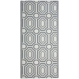 Beliani - Outdoor Teppich Grau Weiß Polypropylen 90 x 180 cm Modern Jacquardgewebt Rechteckig