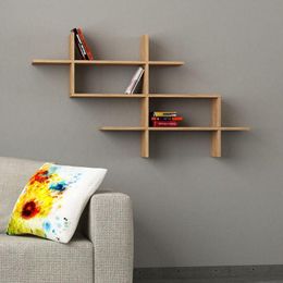 Halic Wandregal Modern Bücherregal Eiche b 150cm Breit - Oak - Decortie