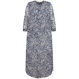 Ulla Popken Kleid Damen Gr&ouml;&szlig;e 60 dunkelblau / wei&szlig; Winterkleid
