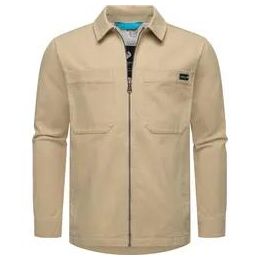 Outdoorjacke Ragwear "Liwty", Herren, Gr. S (48), beige (sand), Material: 100% Baumwolle, casual, gerade hüftbedeckend, hoch geschlossener Ausschnitt, Langarm mit Knopf,Ärmel mit Ärmelschlitz Umschlagbund krempelbar,verstellbar, Jacken, stylische Herren Hemdjacke mit Brusttasche