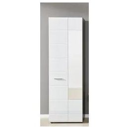 Garderobenschrank Inosign "Sovana" Schränke Gr. B/H/T: 60cm x 191cm x 35cm, 2 St., weiß (weiß hochglanz, eichefraben rauchsilber) mit Frontspiegel