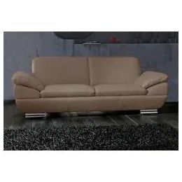 2,5-Sitzer Calia italia "Glamour, italienisches Designsofa mit entspannendem Sitzkomfort" Sofas Gr. B/H/T: 206cm x 79cm x 94cm, Leder BULL, braun (café) toller Designfuß