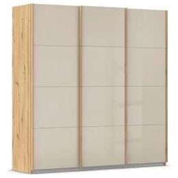 Schwebetürenschrank Rauch "Kleiderschrank Schrank Garderobe AGORDO mit Glasfront" Schränke Gr. B/H/T: 203cm x 210cm x 62cm, 3 St., beige (eiche artisan/glas champagner) durchdachte Innenausstattung, in 4 Breiten und 2 Höhen MADE IN GERMANY