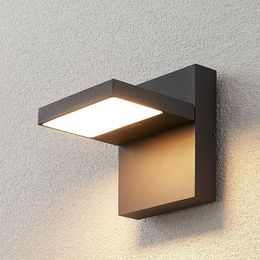 LUCANDE LED-Außenwandlampe Silvan, dunkelgrau