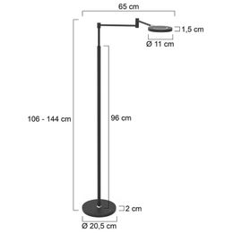 Steinhauer LED-Akku-Stehleuchte Soleil, schwarz, Metall, Dimmer