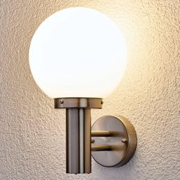 LINDBY Außenwandlampe Nada aus Edelstahl