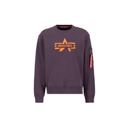 Sweater Alpha Industries "Alpha Industries Men - Sweatshirts Logo Edge Crewneck" Gr. L, lila (plum) Herren Sweatshirts