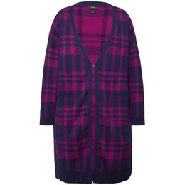 Ulla Popken Knit Cardigan female Blue, Purple size 46-48