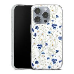 DeinDesign iPhone 16 Pro Handy Silikon H&uuml;lle Case transparent Handyh&uuml;lle Flowers Muster Flower Silikon Case