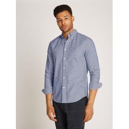 Langarmhemd Tommy Hilfiger "HERITAGE OXFORD GINGHAM RF SHIRT" Gr. S, N-Gr, blau (desert sky / optic white) Herren Hemden mit modischem Klein-Karomuster